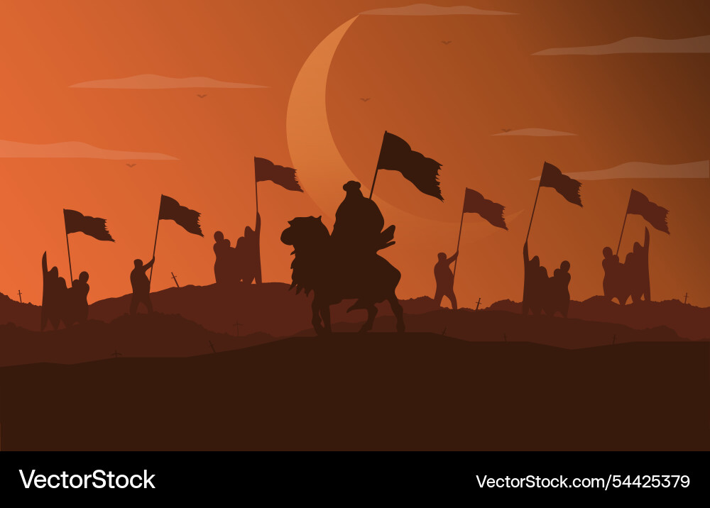 Muslim army war conquest Royalty Free Vector Image