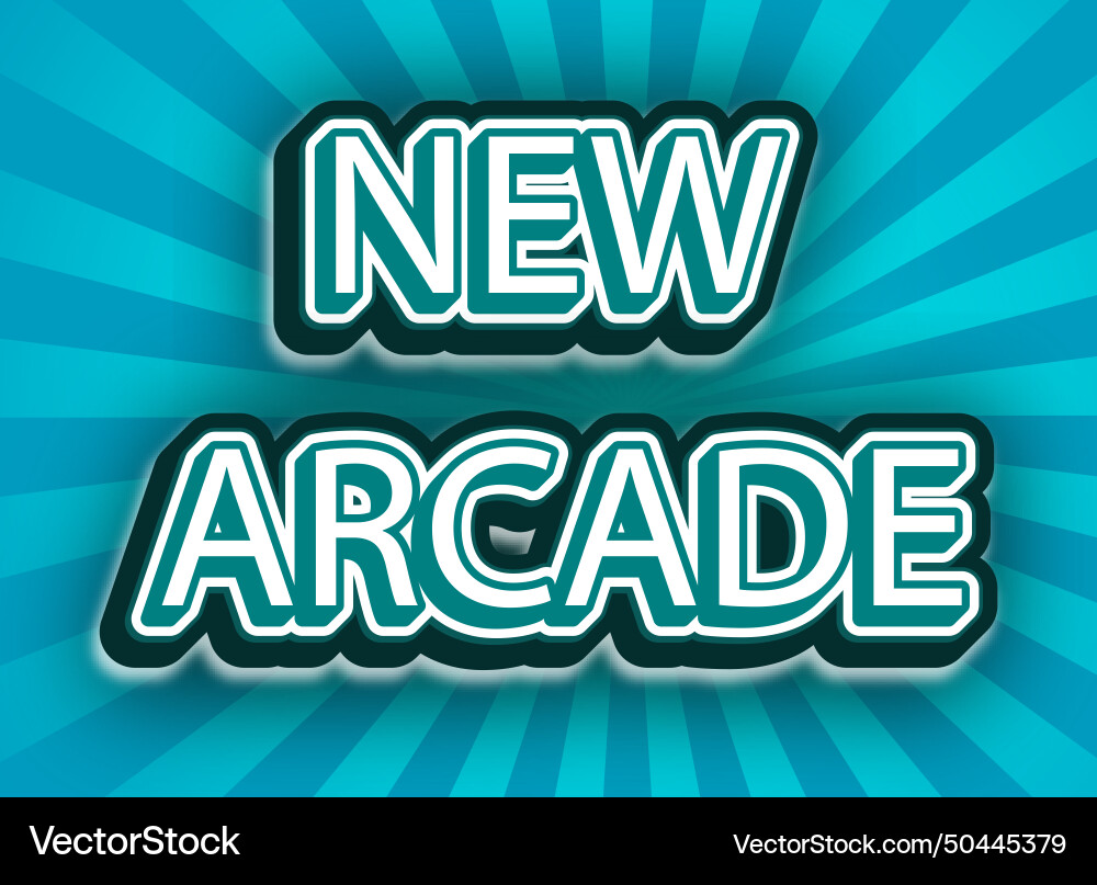 New arcade text effect Royalty Free Vector Image