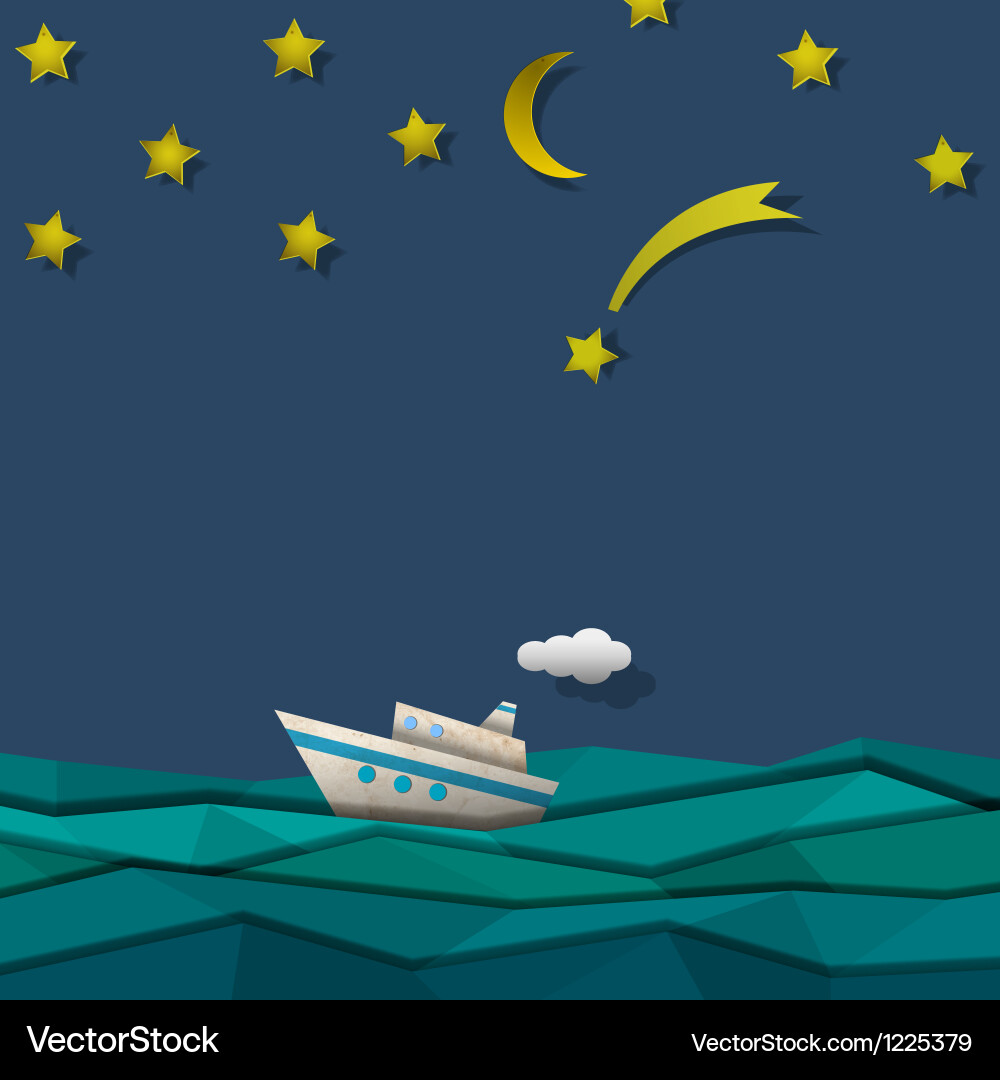 Paper Cruise Ship Royalty Free Vector Image - VectorStock