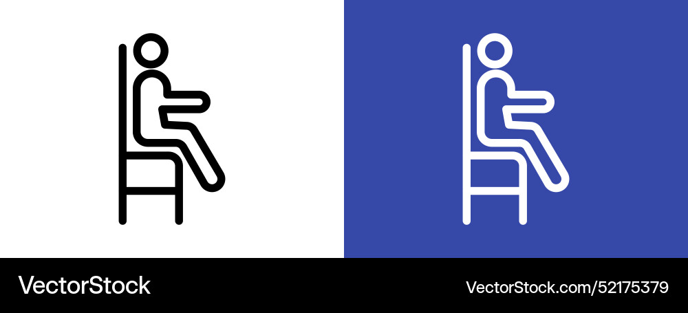 Sitting logo sign set outline Royalty Free Vector Image