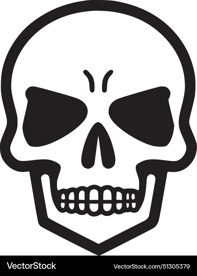 Skull - minimalist and flat logo Royalty Free Vector Image