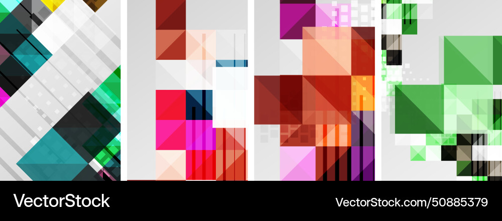 Square abstract poster set Royalty Free Vector Image
