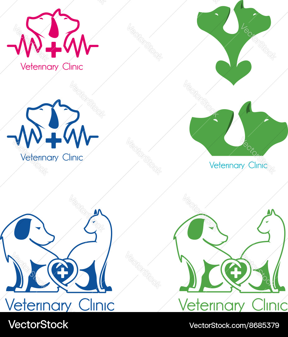 Veterinary clinic labels templates Royalty Free Vector Image