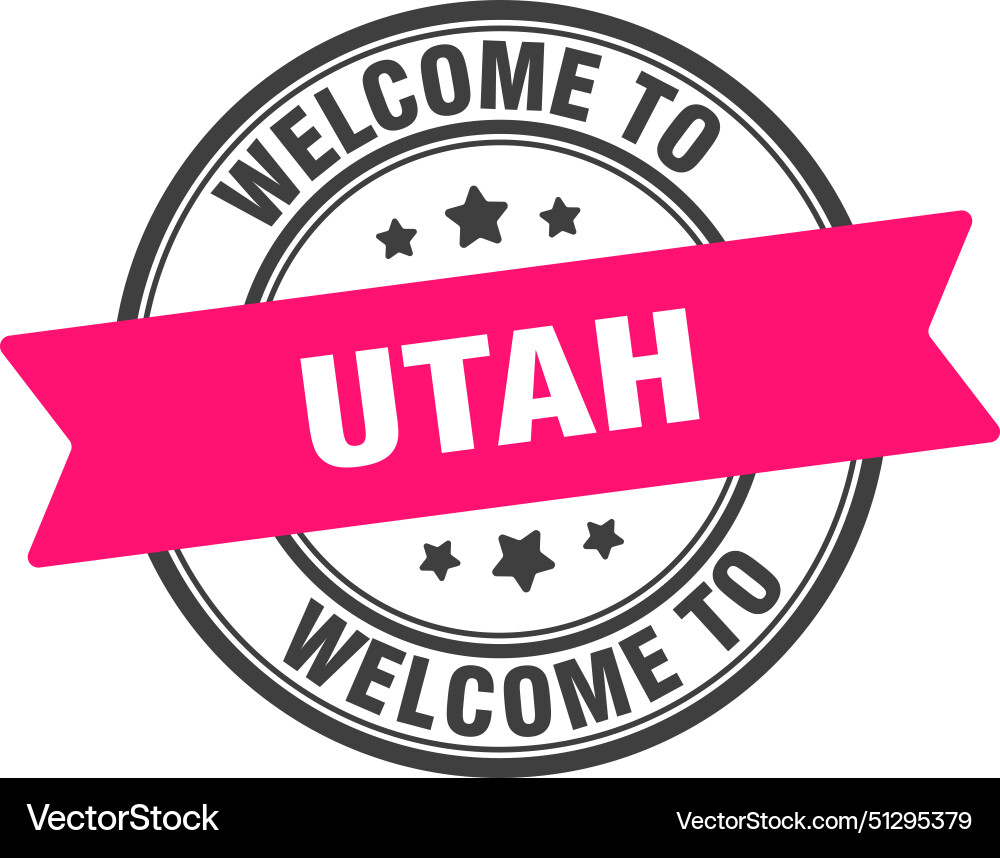 Welcome to utah stamp round sign Royalty Free Vector Image