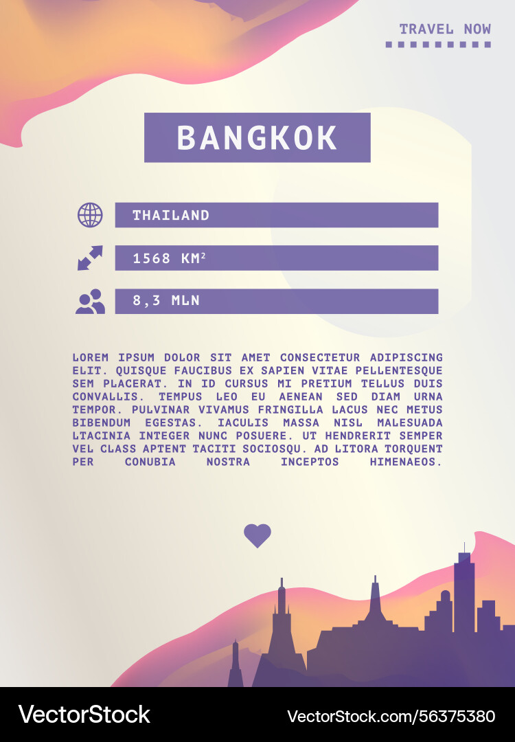 Bangkok thailand infographics brochure layout Vector Image