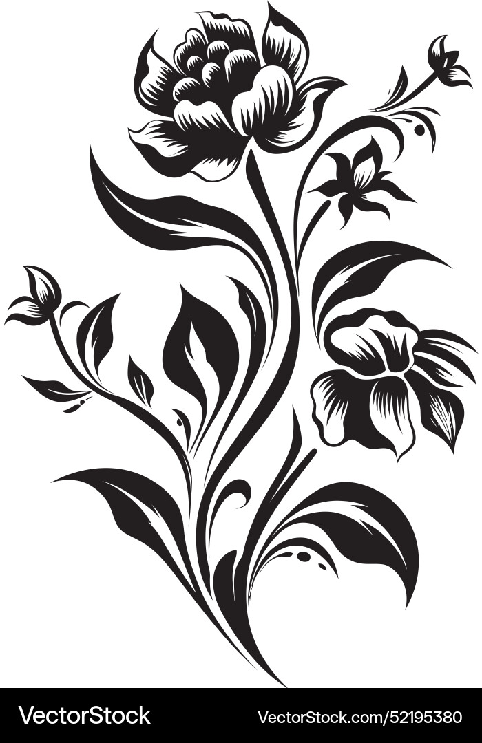 Blossoming visions floral art unleashed Royalty Free Vector