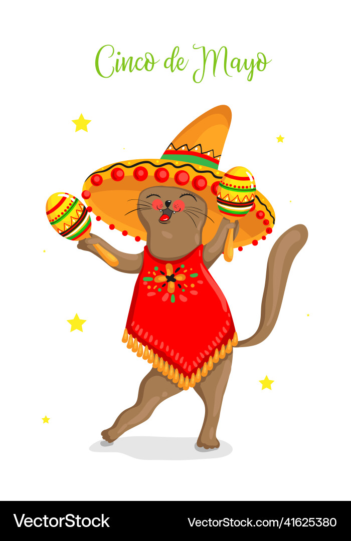 Cinco de mayo logo design with lettering Vector Image