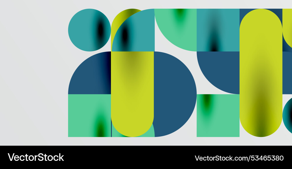 Circles semi squares and round shapes Royalty Free Vector