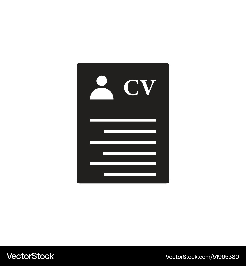 Flat cv icon symbol Royalty Free Vector Image - VectorStock