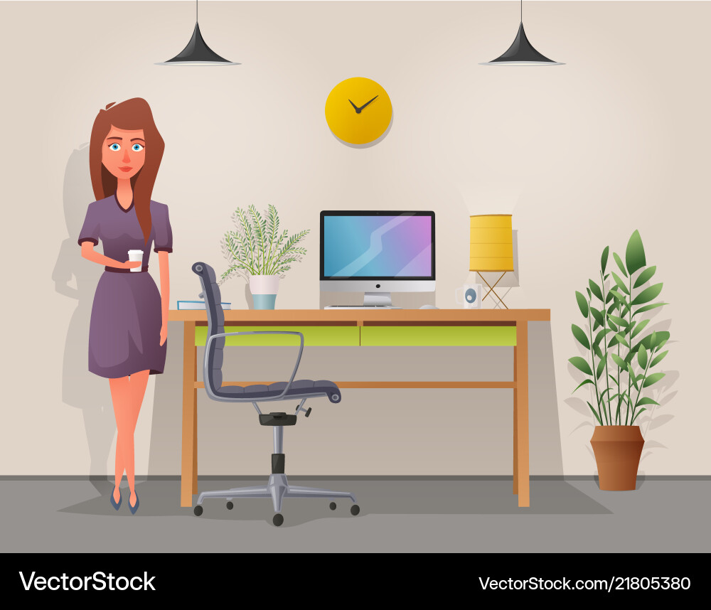 Funny business character working Royalty Free Vector Image