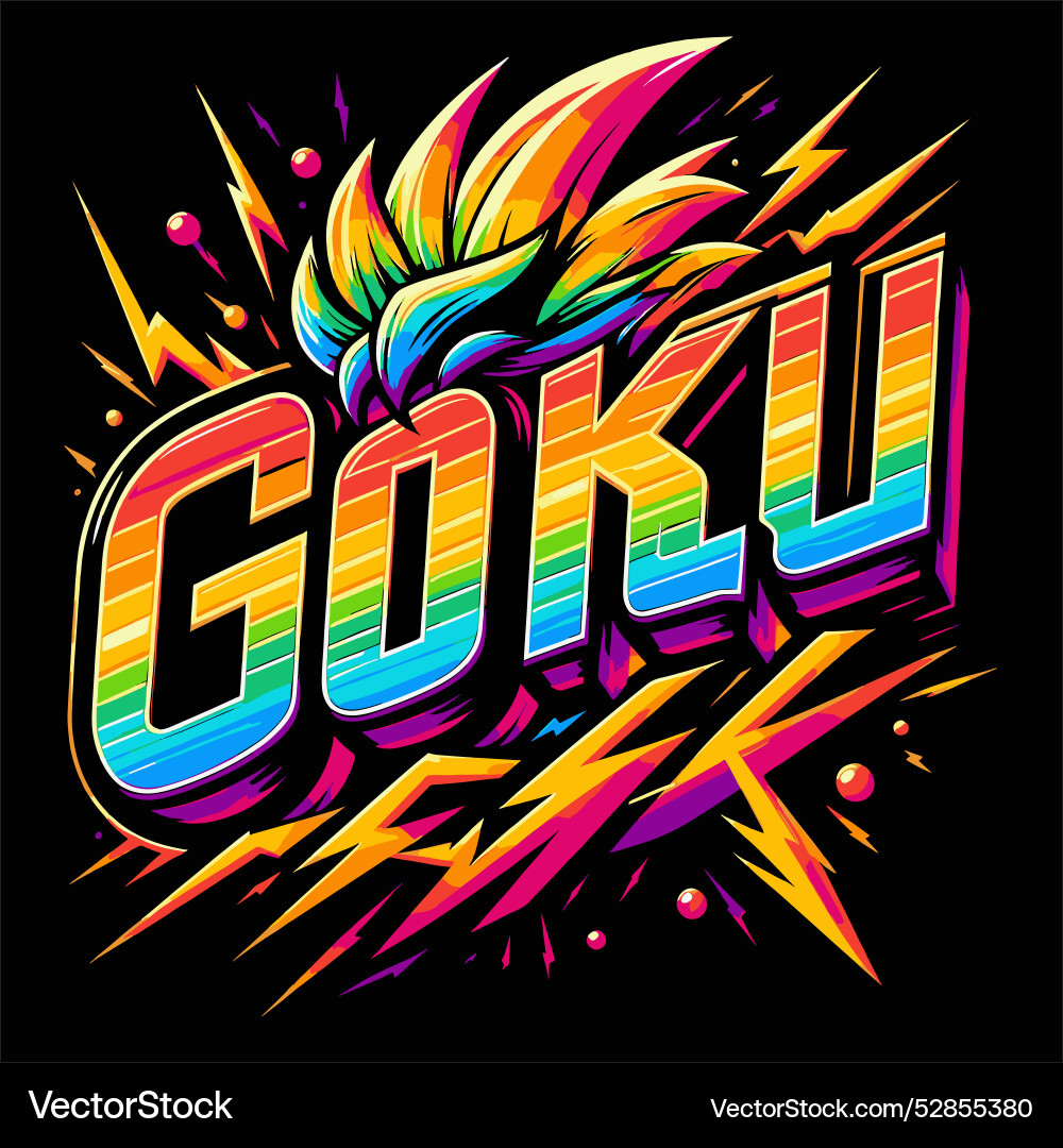 Hair text goku Royalty Free Vector Image - VectorStock