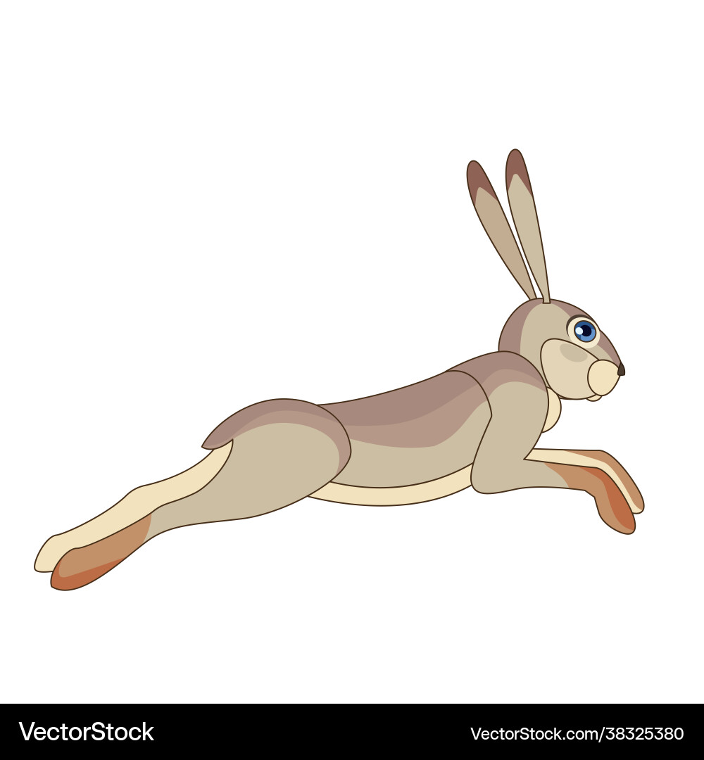 Hare runs away and jumping cartoon character Vector Image