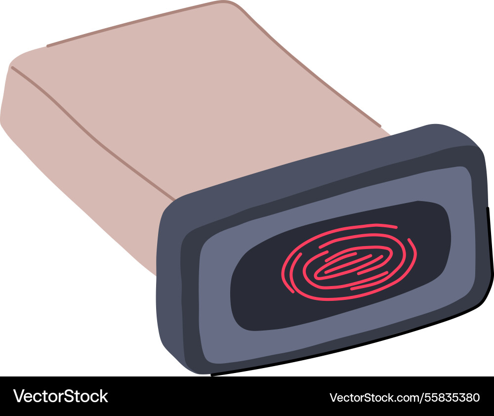 Identification fingerprint scanner cartoon Vector Image