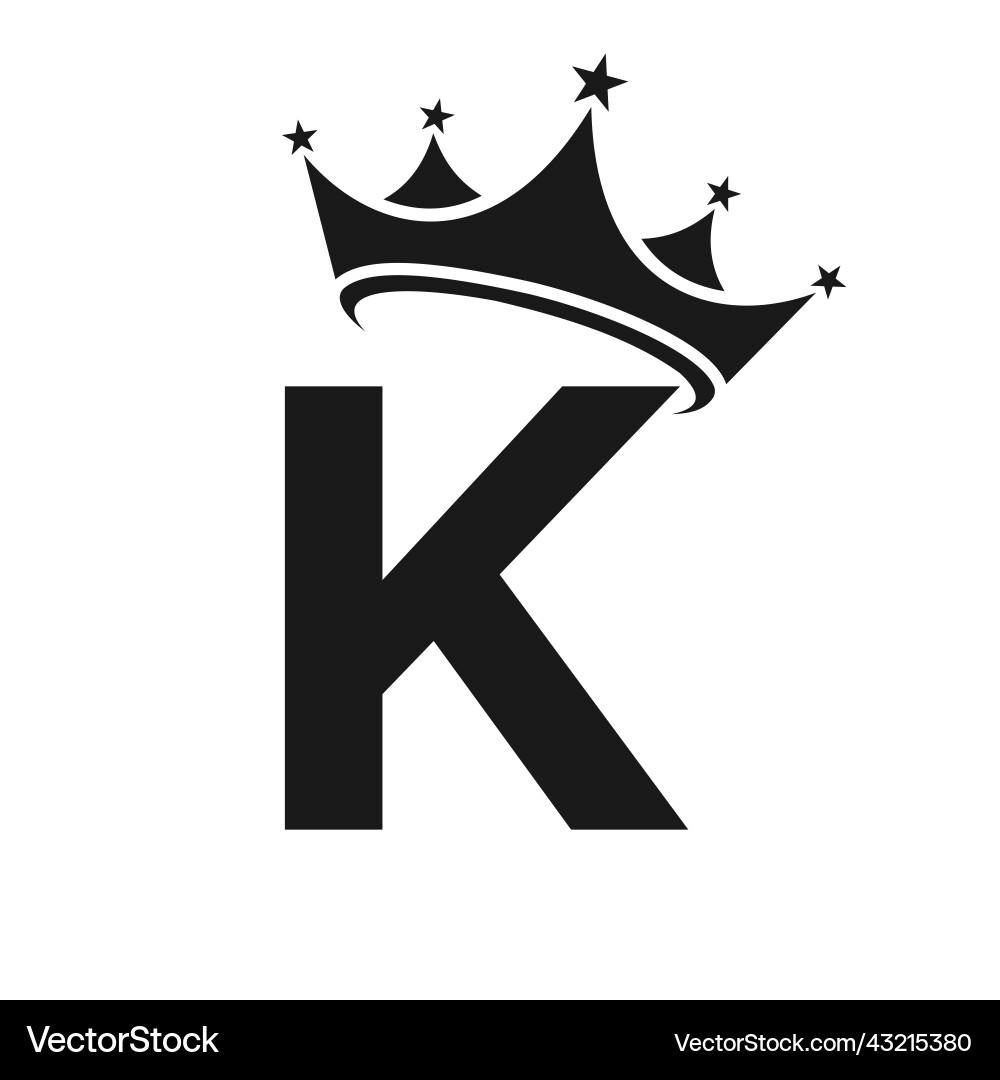 Letter k crown logo Royalty Free Vector Image - VectorStock