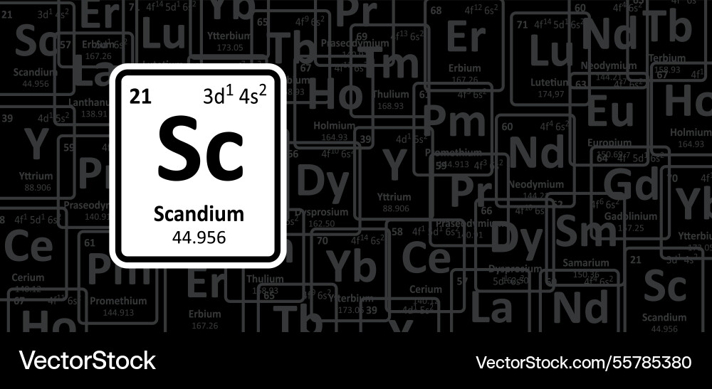 Scandium sc atomic number 21 Royalty Free Vector Image