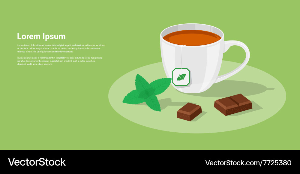 Tea with chocolate Royalty Free Vector Image - VectorStock