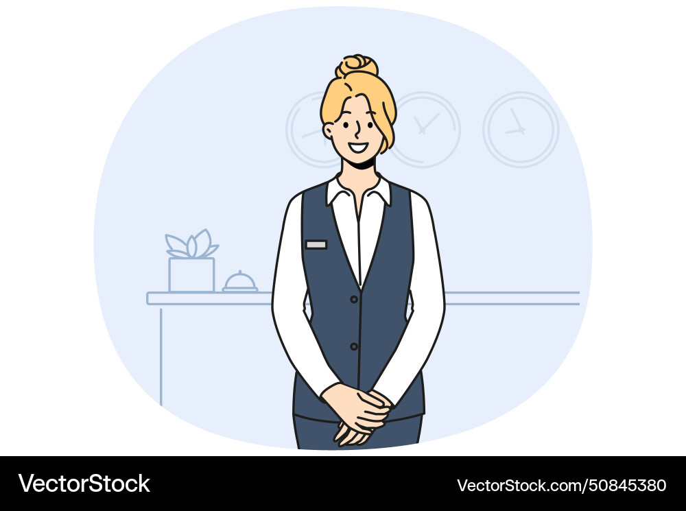 Woman receptionist in uniform hotel Royalty Free Vector