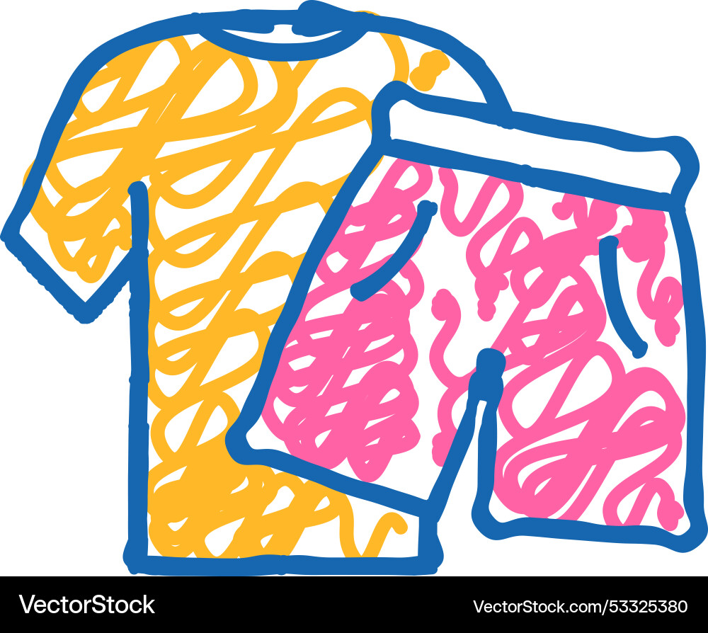 Workout attire icon doodle Royalty Free Vector Image