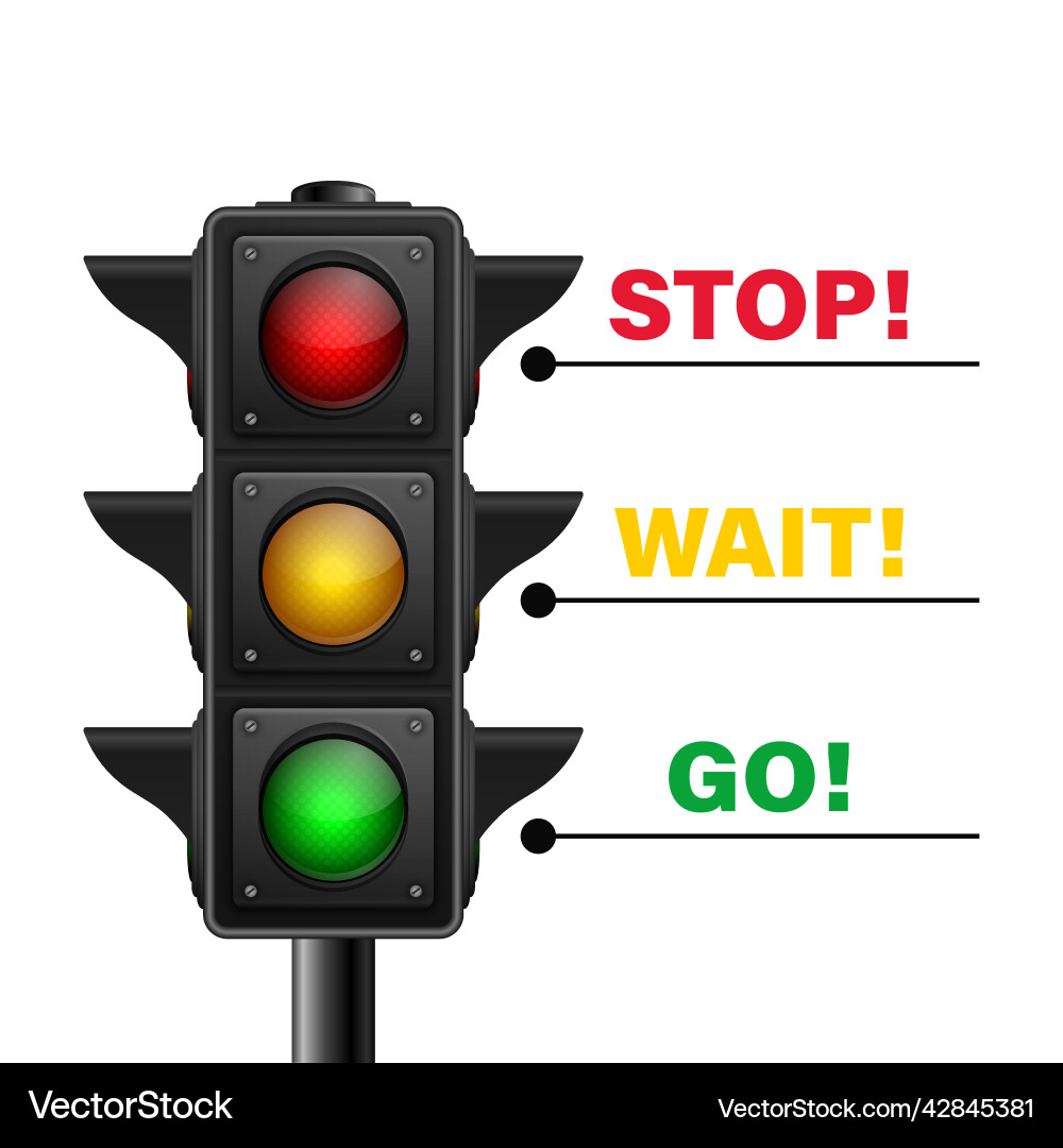3d realistic road traffic lights isolated Vector Image