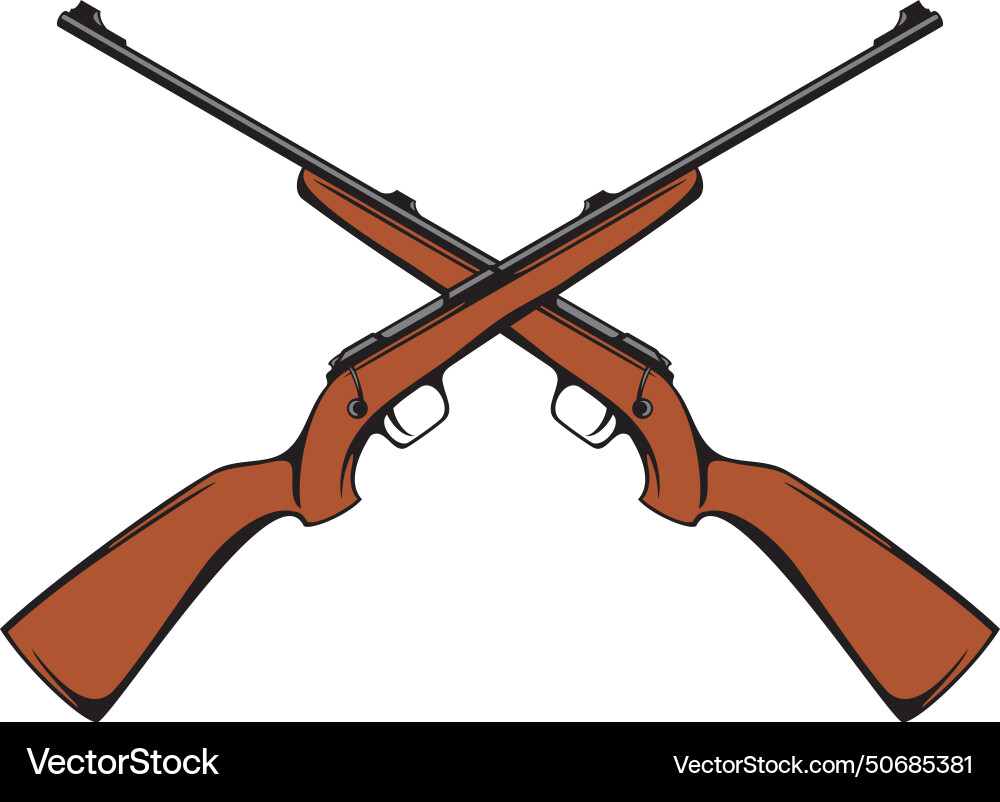 Crossed hunting rifles color Royalty Free Vector Image
