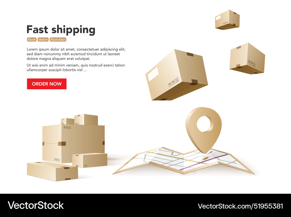 Fast shipping concept for delivery service Vector Image