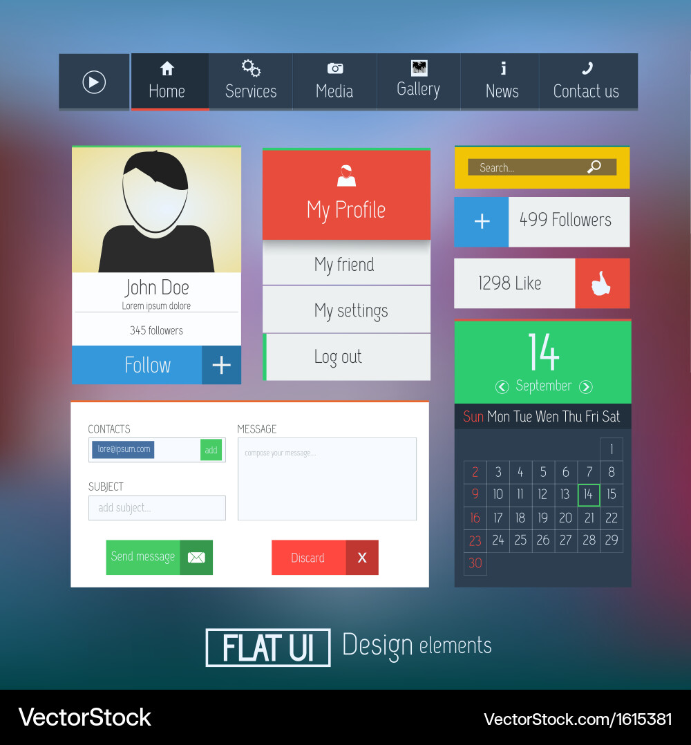 Flat web design elements 6 Royalty Free Vector Image