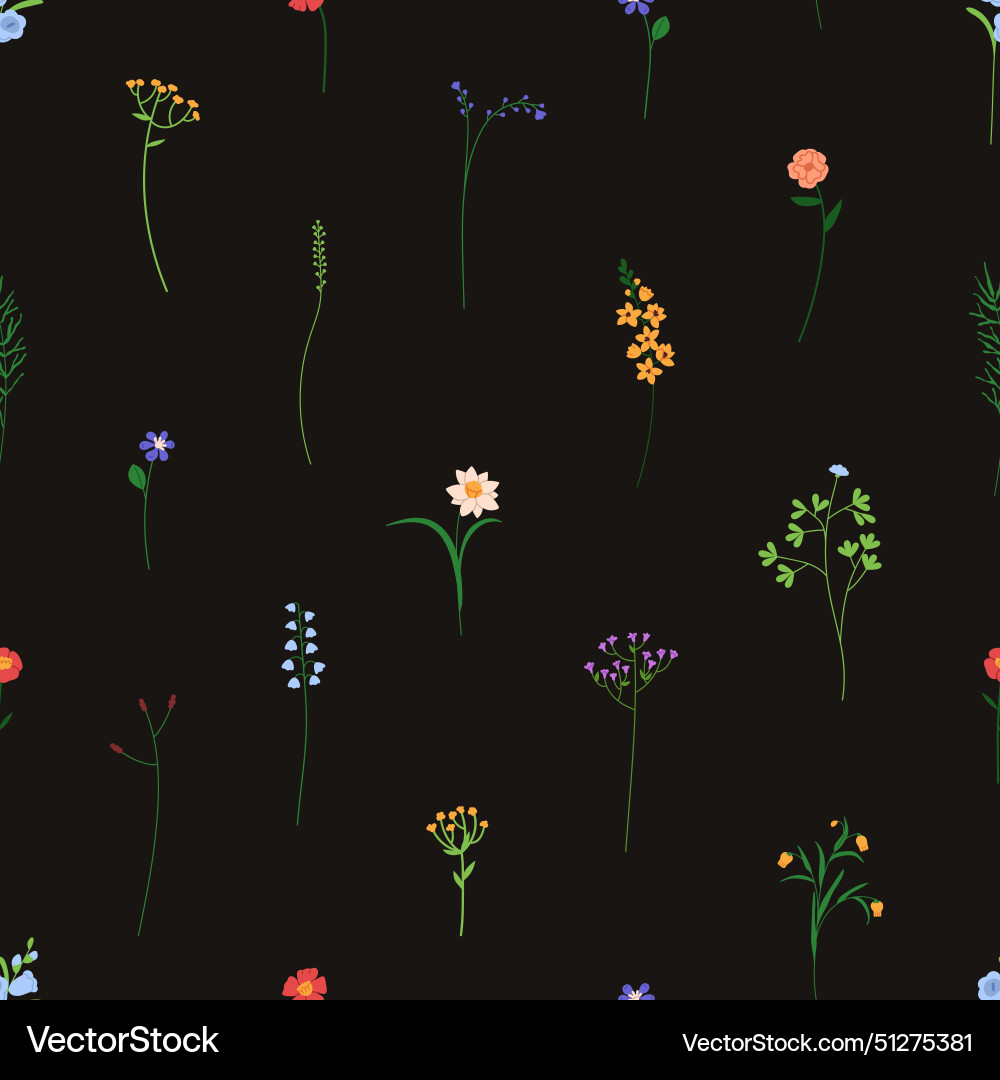 Floral pattern seamless print botanical Royalty Free Vector