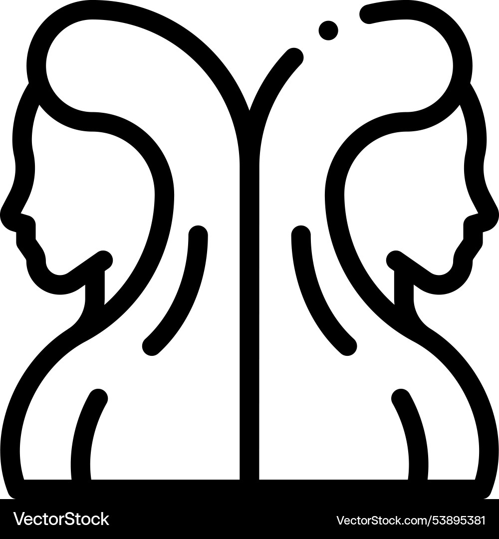 Gemini icon thin linear style design isolated Vector Image