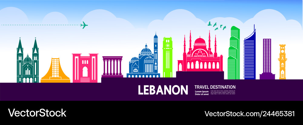 Lebanon travel destination Royalty Free Vector Image