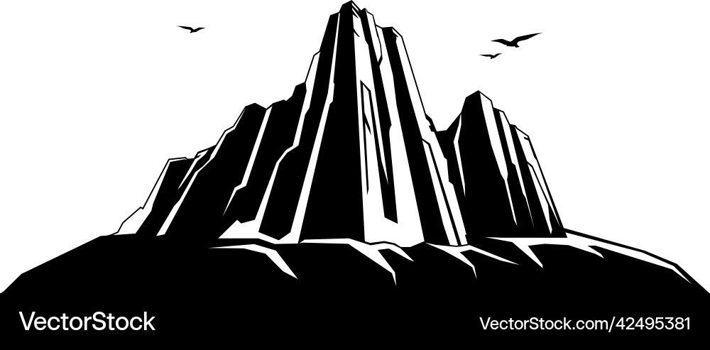 Mountain cliffs landscape composition Royalty Free Vector