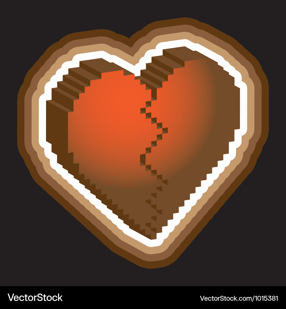 Pixel heart Royalty Free Vector Image - VectorStock