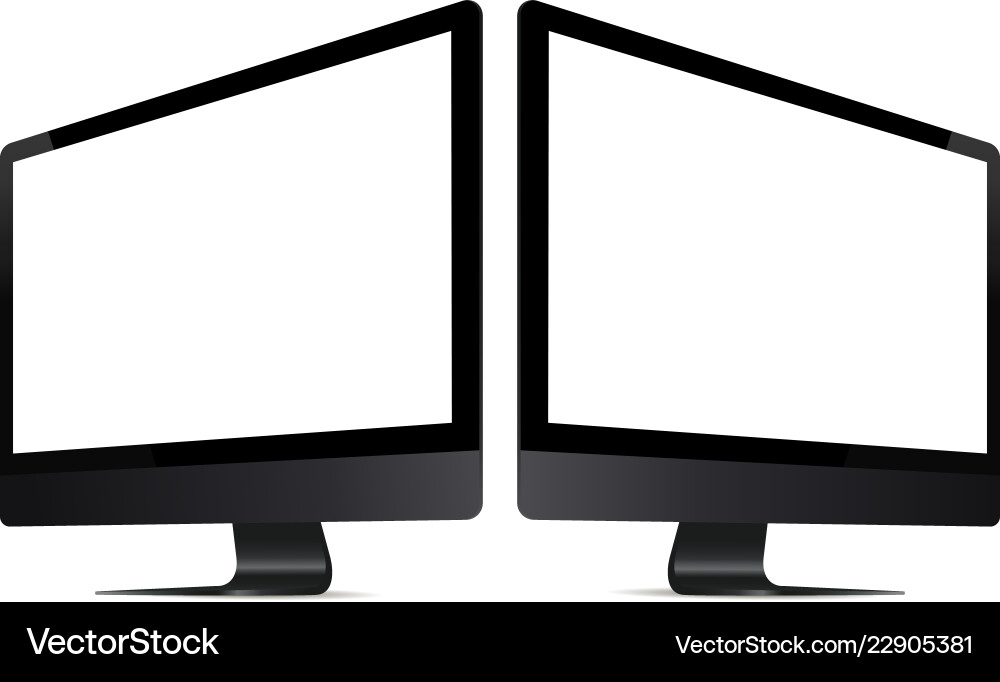 Two black monitors Royalty Free Vector Image - VectorStock