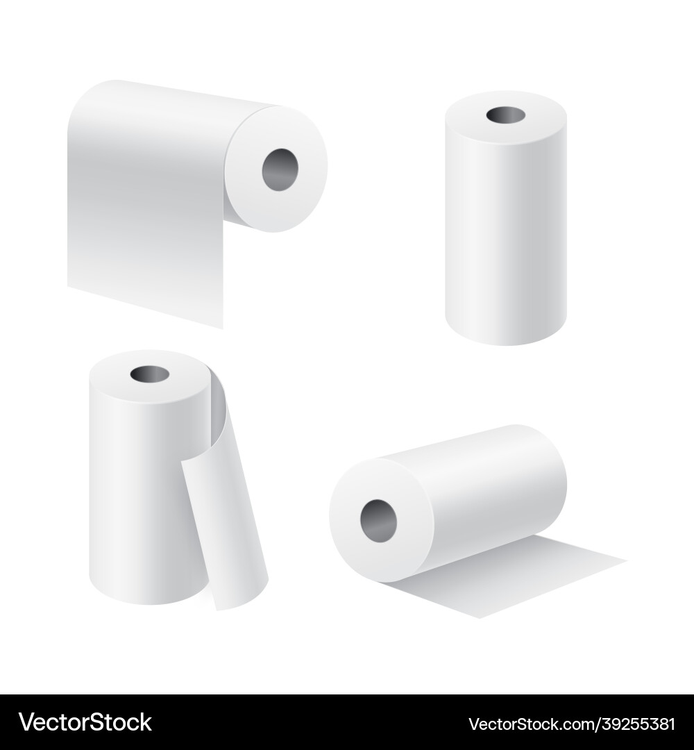 White Paper Rolls - Realistic 3D Royalty Free Vector Image