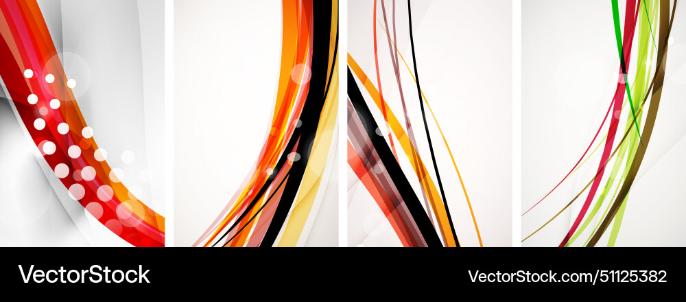 A vibrant pattern of four colorful waves Vector Image