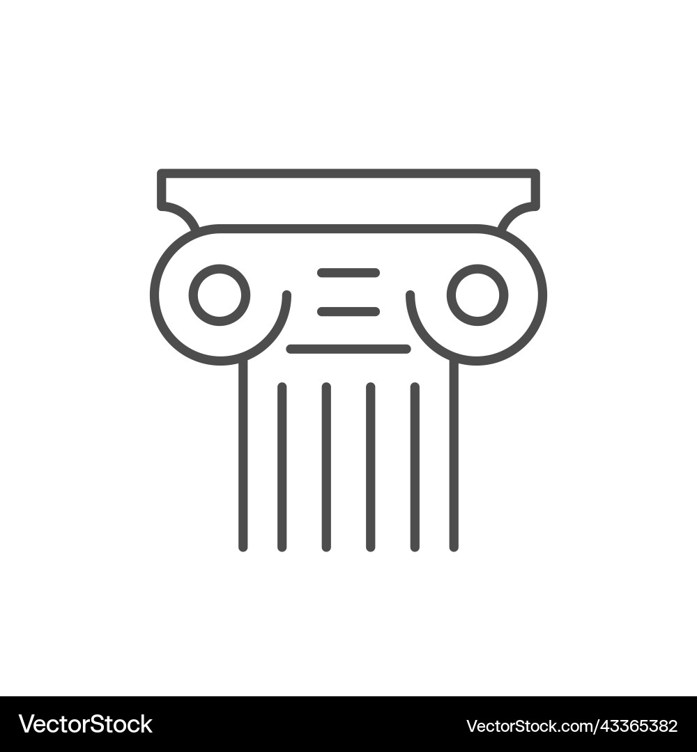 Ancient column line outline icon Royalty Free Vector Image