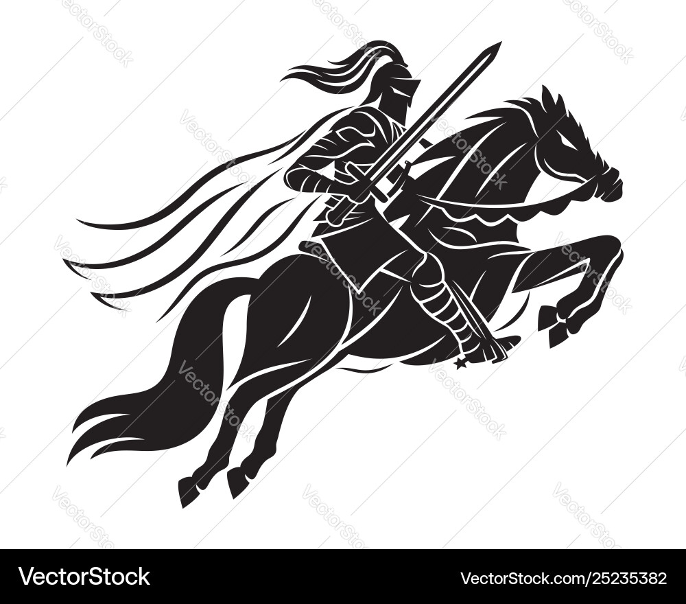 Ancient warrior on horseback Royalty Free Vector Image
