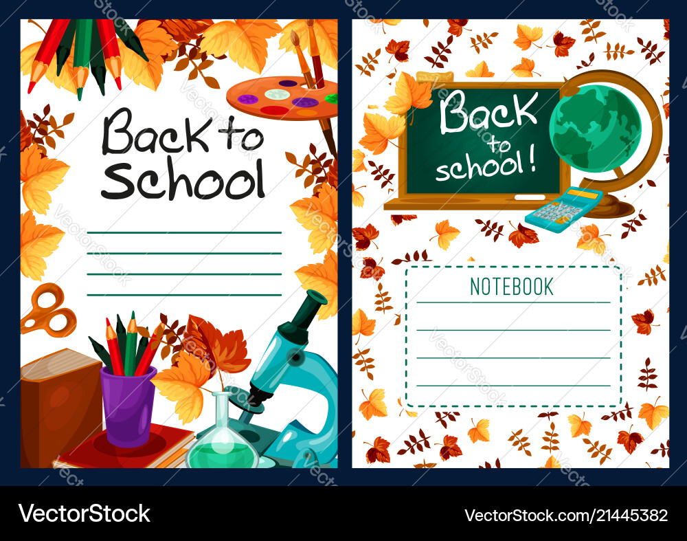 Back to School Lesson Notebook Royalty Free Vector Image