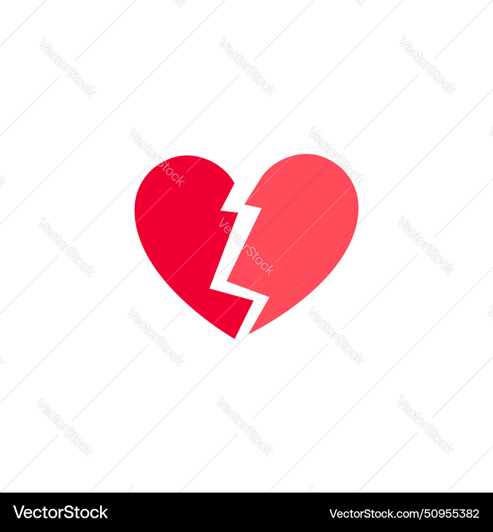 Broken heart icon or valentines day symbol Vector Image