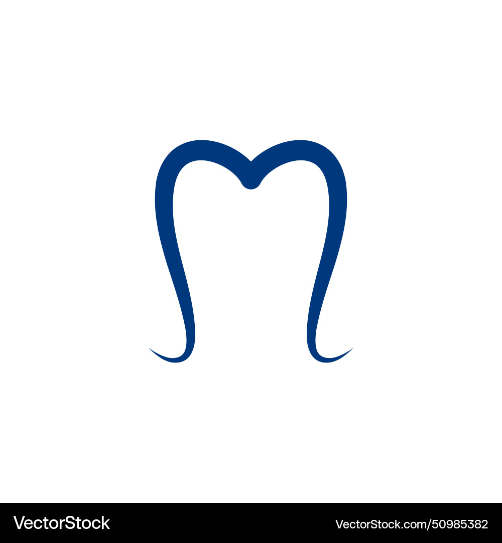 Dental tooth icon logo blue symbol Royalty Free Vector Image