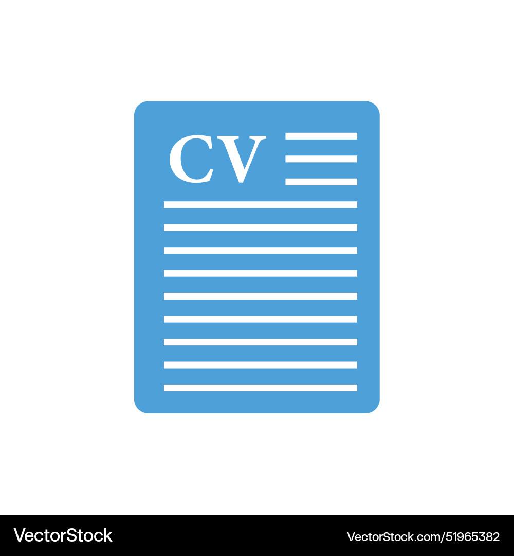 Flat cv icon symbol Royalty Free Vector Image - VectorStock