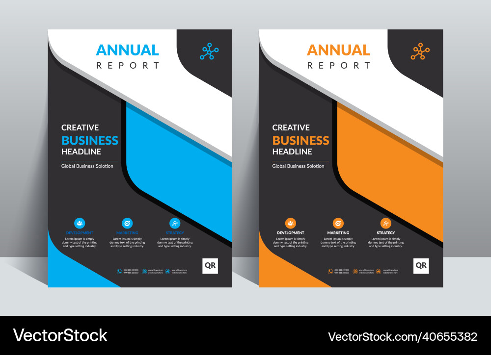 Modern annual report design template Royalty Free Vector