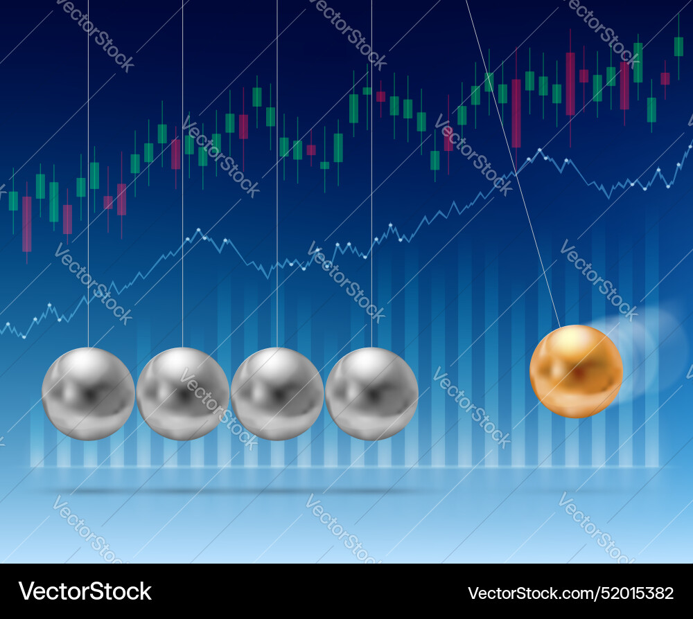 Newton kinetic pendulum on the background Vector Image