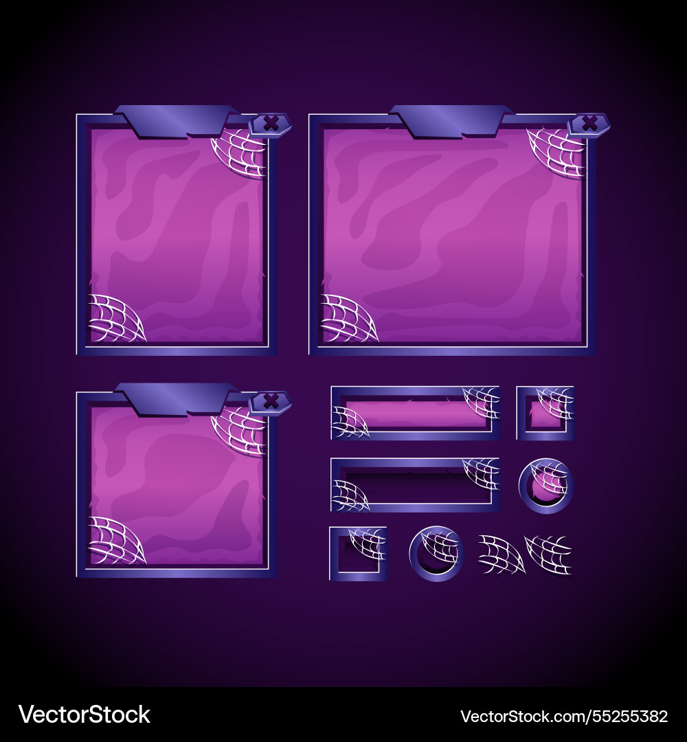 Scary halloween game ui kit template with board Vector Image