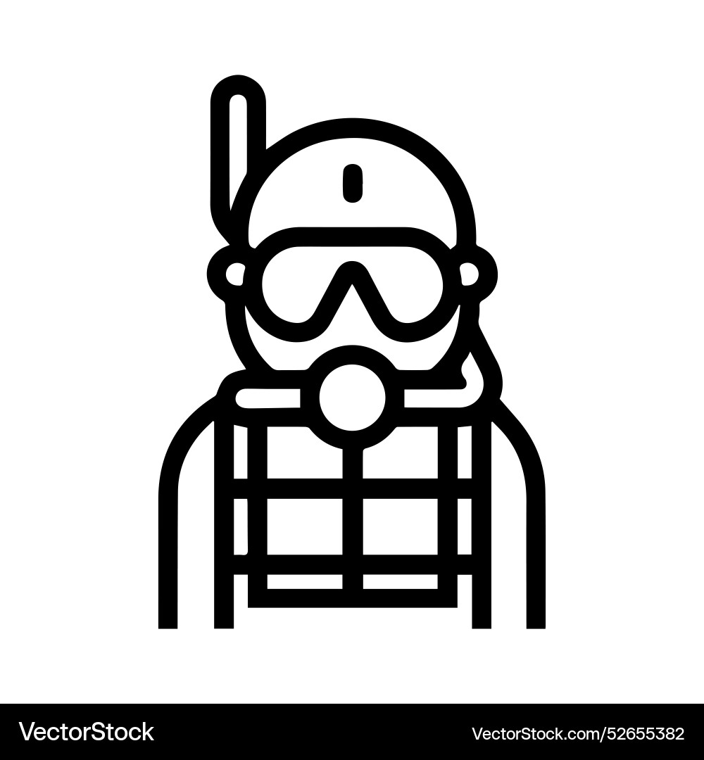 Scuba diving icon or modern line symbol art Vector Image