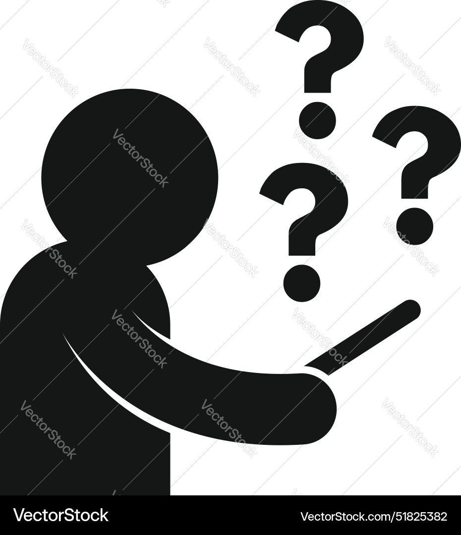 Simple bold icon of a teacher holding pointer Vector Image