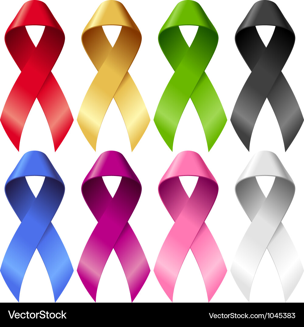 Breast ribbons set Royalty Free Vector Image - VectorStock