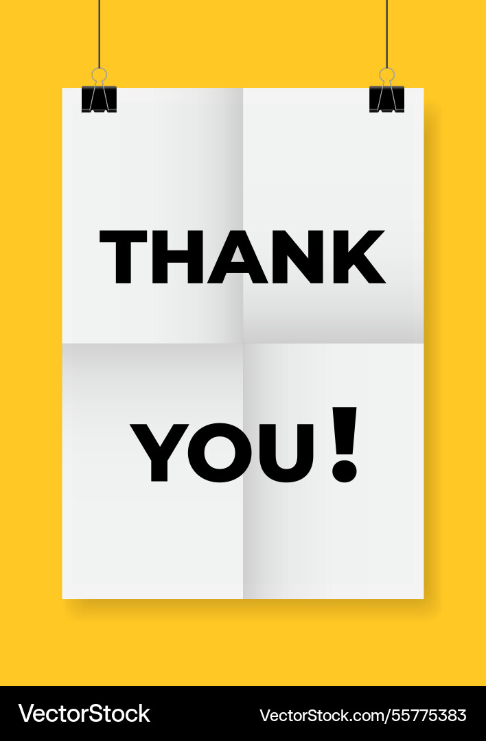 Creative thank you note displayed Royalty Free Vector Image