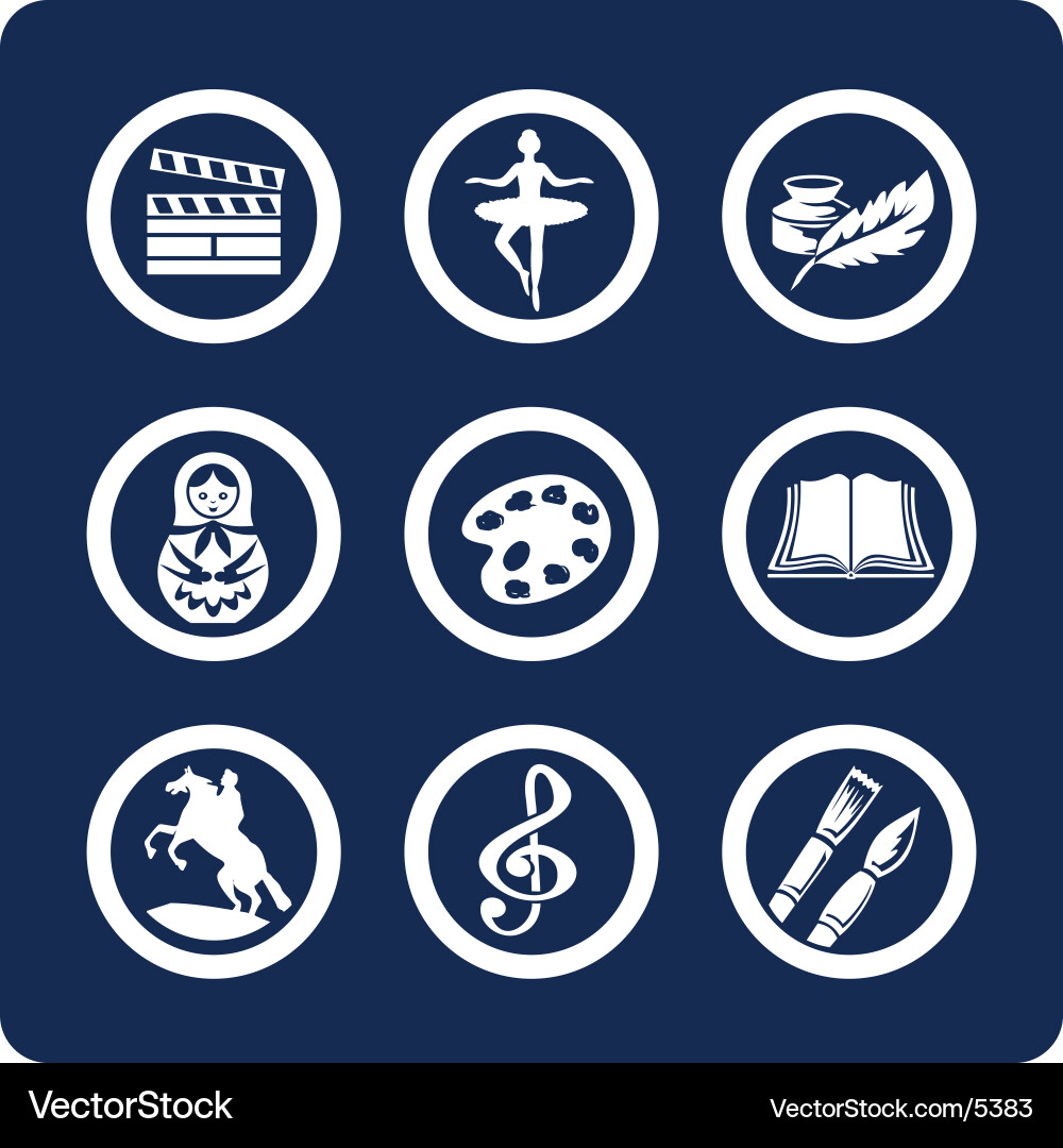 Culture and art icons Royalty Free Vector Image