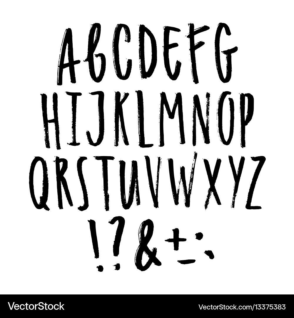 Hand written grunge font Royalty Free Vector Image
