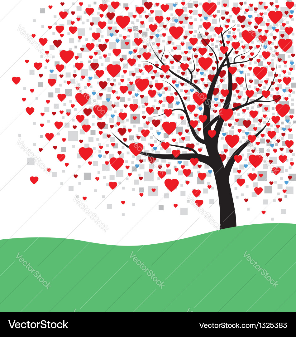 Heart Tree Valentine Royalty Free Vector Image